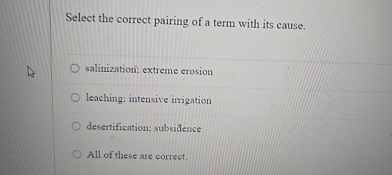 Solved Select the correct pairing of a term with its | Chegg.com