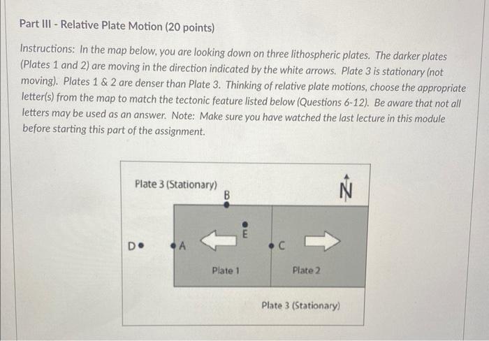 Solved Part III - Relative Plate Motion ( 20 points) | Chegg.com