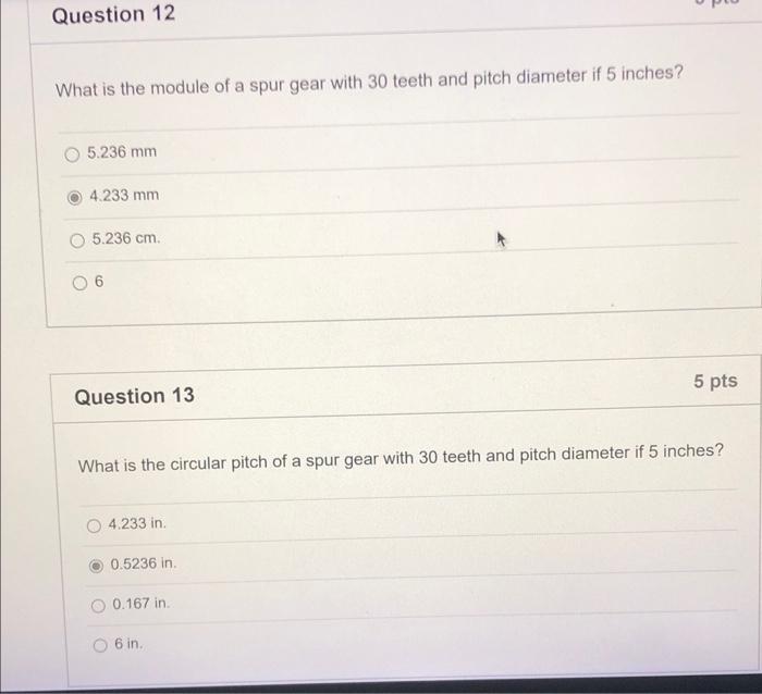 Solved What is the module of a spur gear with 30 teeth and | Chegg.com