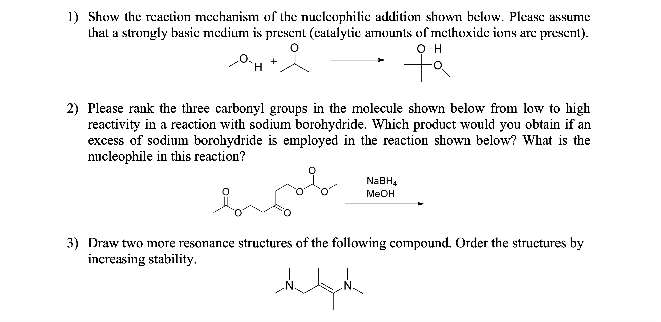 Solved 1.) ﻿Show the reaction mechanism of the nucleophilic | Chegg.com