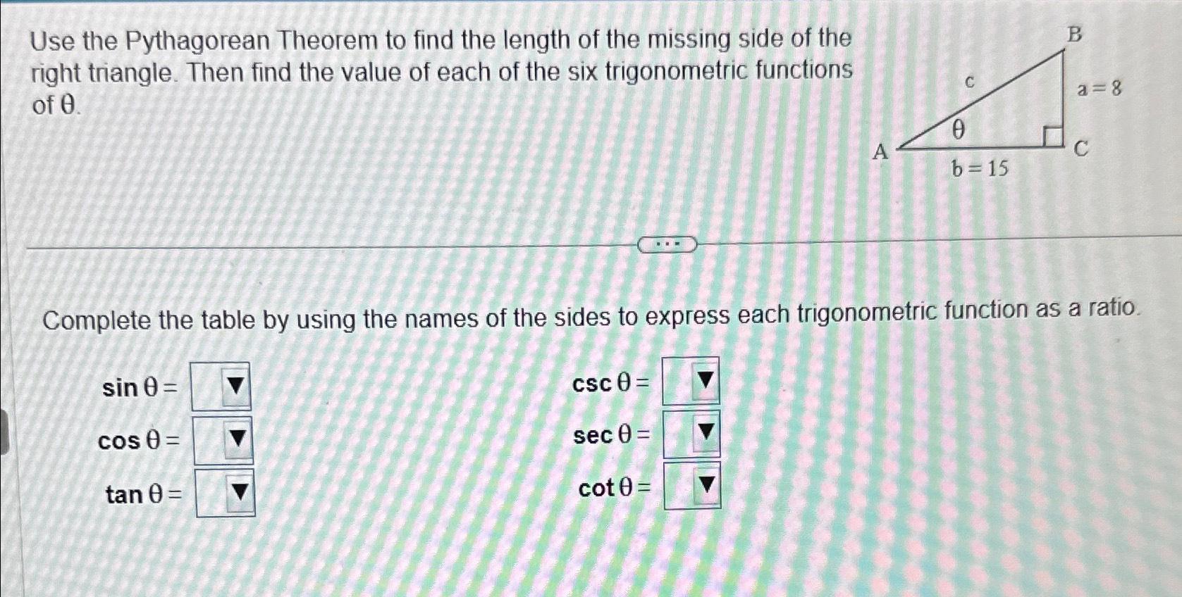Solved Use the Pythagorean Theorem to find the length of the | Chegg.com