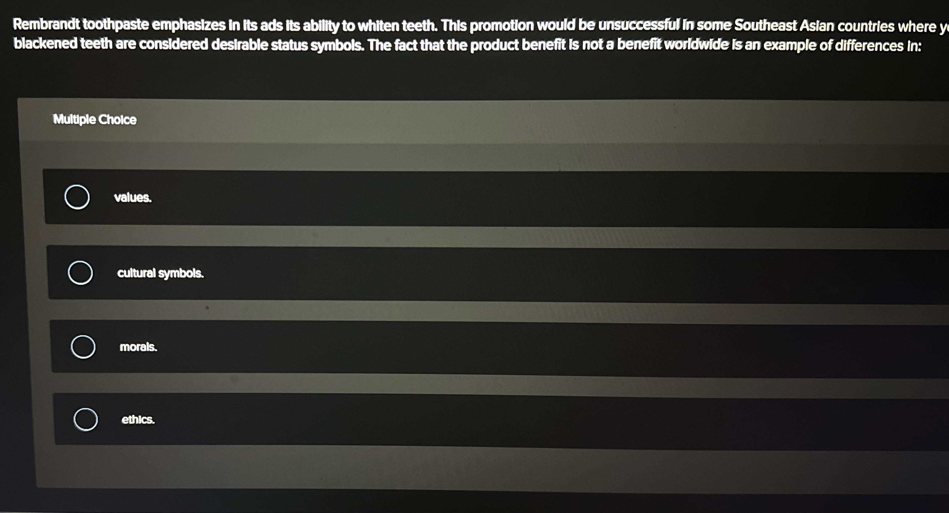 Solved Rembrandt toothpaste emphasizes in its ads its | Chegg.com