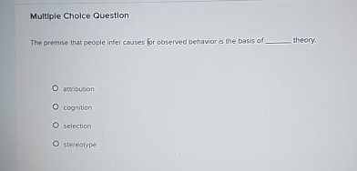 Solved Multiple Cholce QuestionThe premise that people inter | Chegg.com