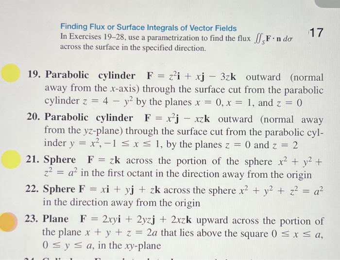 Solved Finding Flux or Surface Integrals of Vector Fields In | Chegg.com