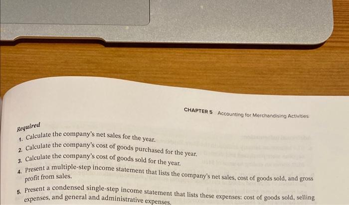 Solved "Problem 5 (11i) Income statement calculations and | Chegg.com