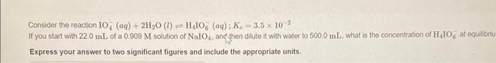 Solved Consider the reaction | Chegg.com