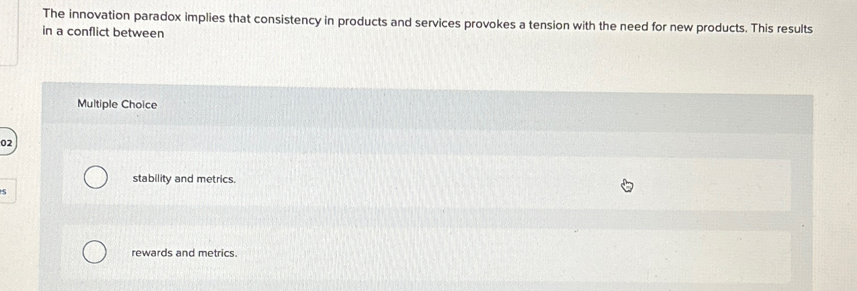 Solved The innovation paradox implies that consistency in | Chegg.com