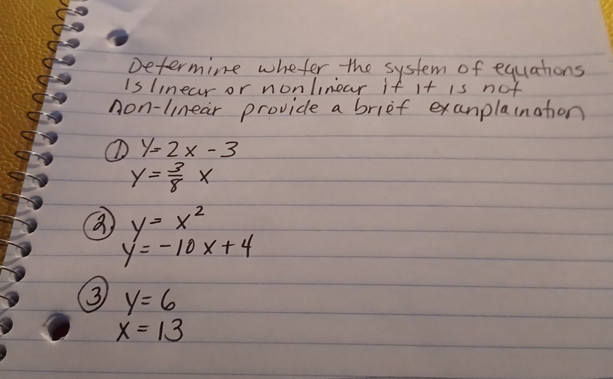 Solved Defermine wheter the system of equations is linear or | Chegg.com
