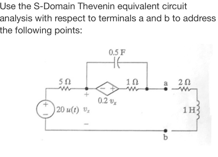 Solved Use the S-Domain Thevenin equivalent circuit analysis | Chegg.com
