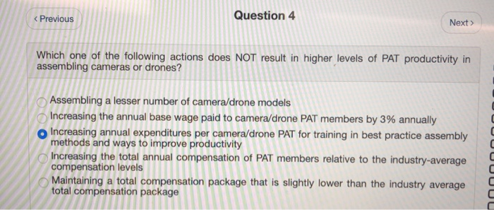 Solved Question 4 Previous Next> Which one of the following | Chegg.com
