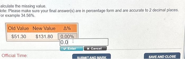 Solved Calculate the missing value. Note: Please make sure | Chegg.com