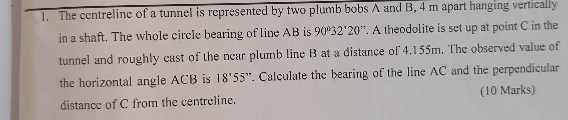 Solved The centreline of a tunnel is represented by two | Chegg.com