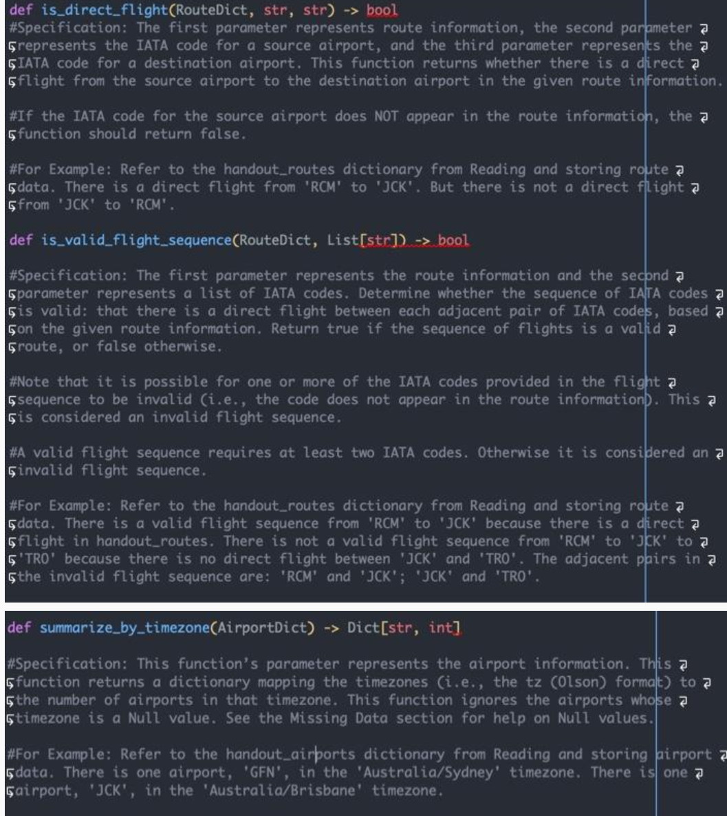 Solved def is_direct_flight(RouteDict, ﻿str, ﻿str) → | Chegg.com