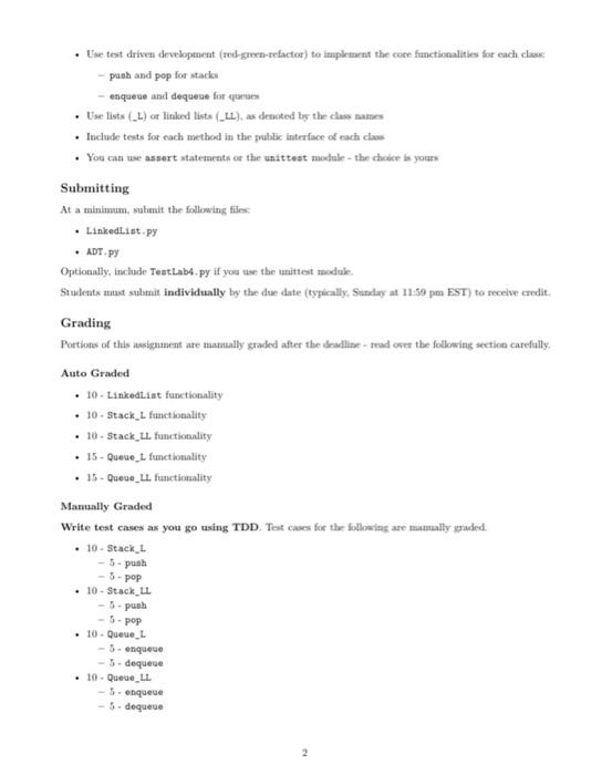 Solved Mod 4 Lab: Linear Data Structures and Linear ADTs We | Chegg.com