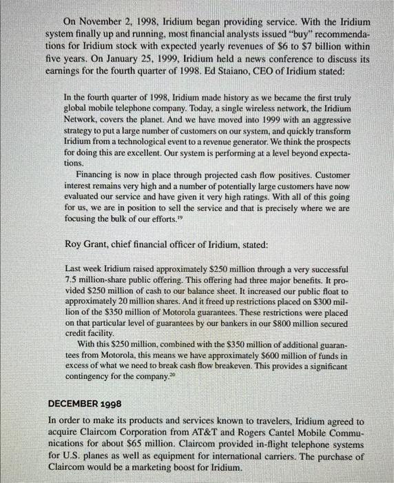 Solved The Rise, Fall, and Resurrection of Iridium: A | Chegg.com