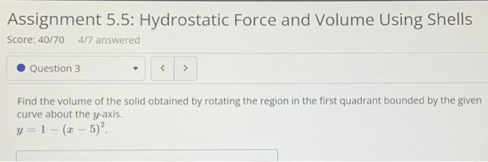 Solved Assignment 5.5: Hydrostatic Force and Volume Using | Chegg.com