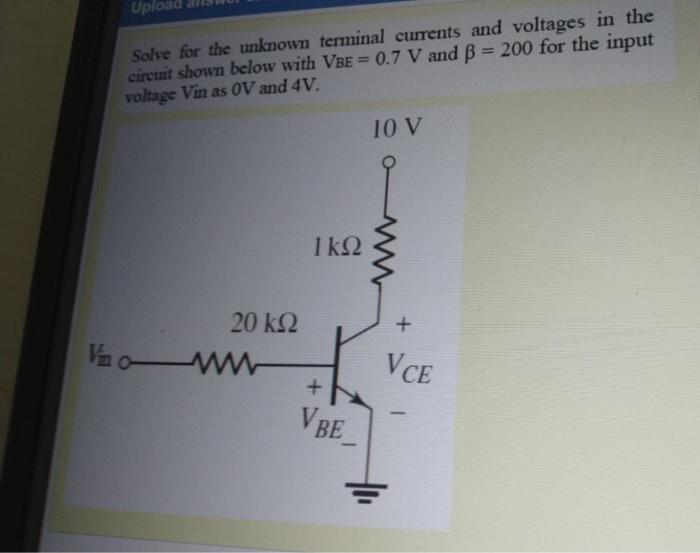 Solved Upload Solve for the unknown terminal currents and | Chegg.com
