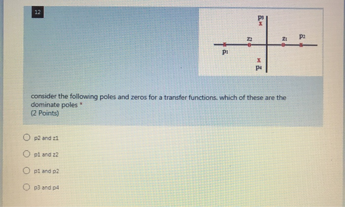 Solved 12 p3 I 22 ZI P2 Pi X P4 consider the following poles | Chegg.com