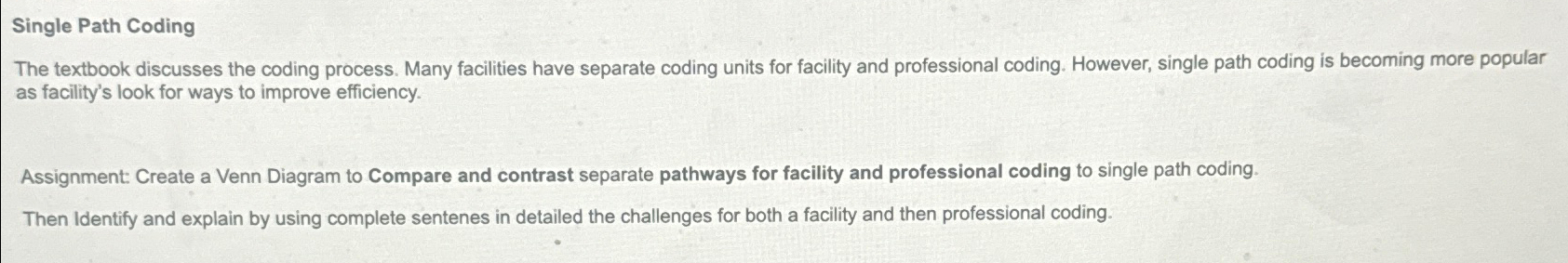 Solved Single Path Codingthe Textbook Discusses The Coding