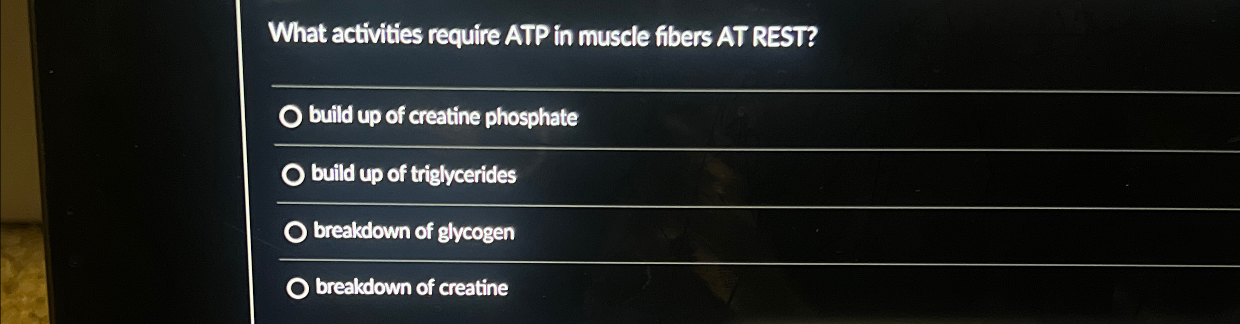 Solved What activities require ATP in muscle fibers AT | Chegg.com