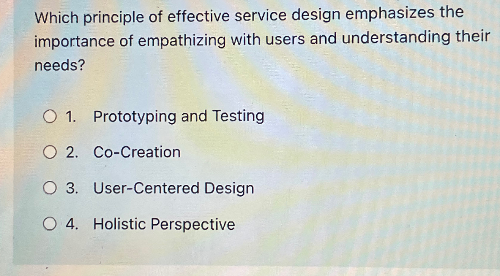 Solved Which principle of effective service design | Chegg.com