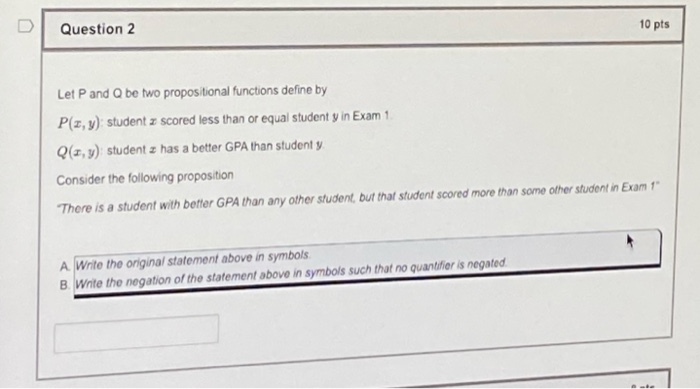 Solved Question 2 10 pts Let P and Q be two propositional | Chegg.com
