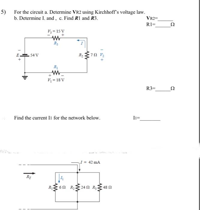 Solved For the circuit a. Determine VR2 using Kirchhoff's | Chegg.com
