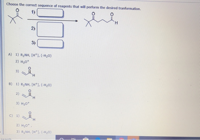 Solved Choose the correct sequence of reagents that will | Chegg.com