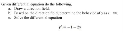 Solved Given differential equation do the following, a. Draw | Chegg.com