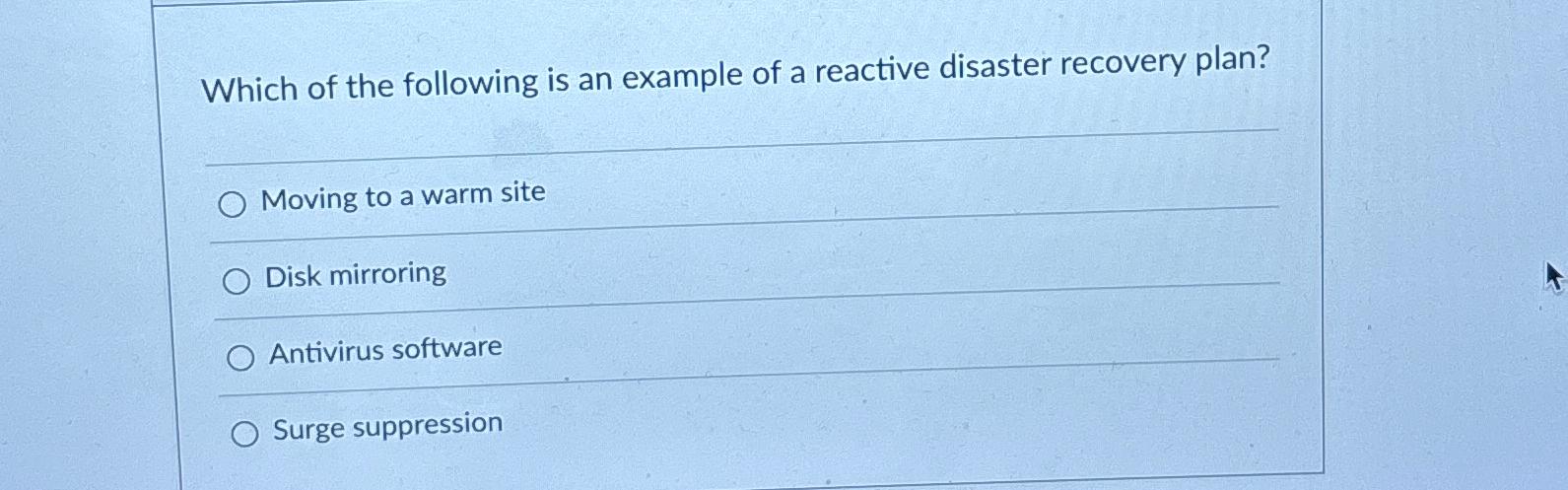 Solved Which of the following is an example of a reactive | Chegg.com