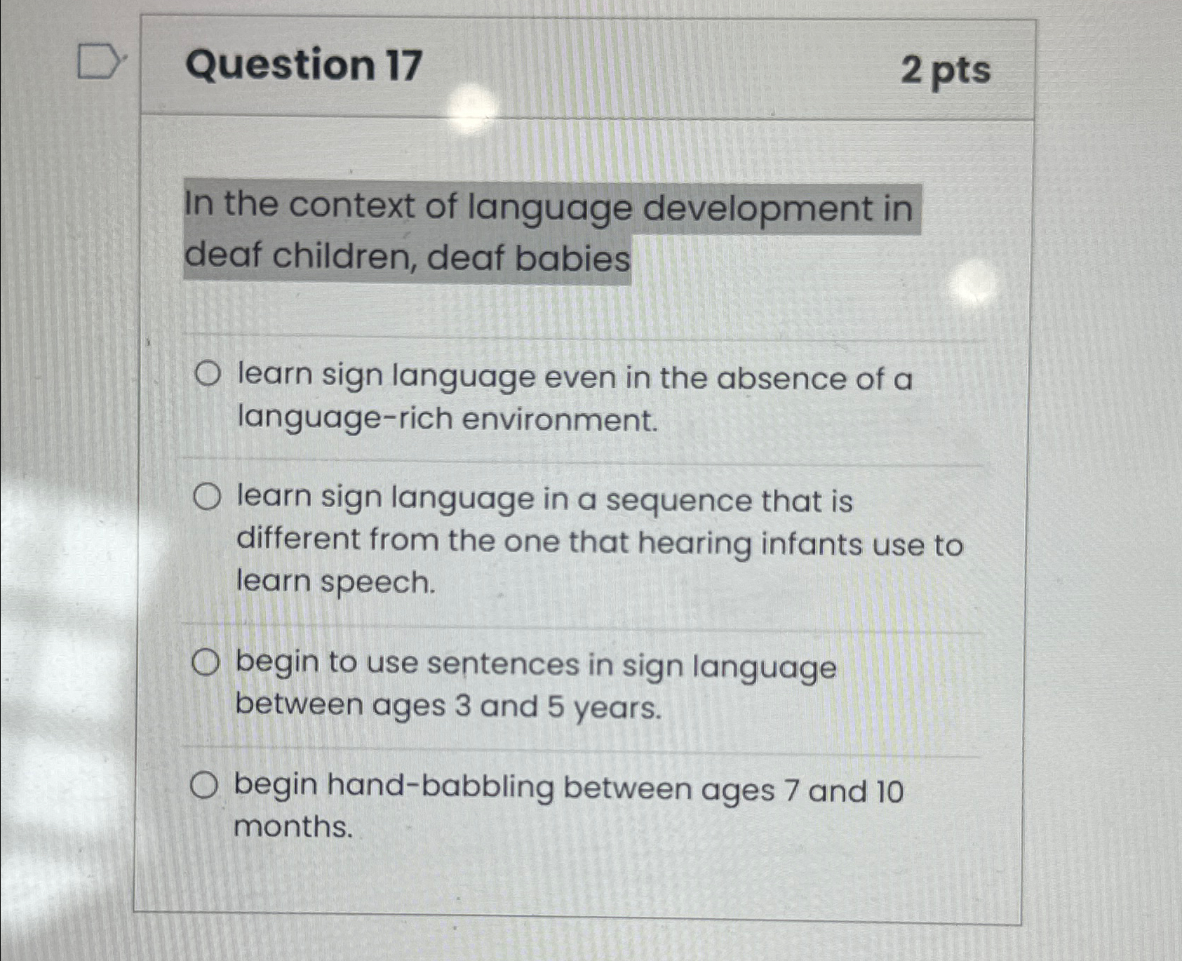 Solved Question 172 ﻿ptsIn the context of language | Chegg.com