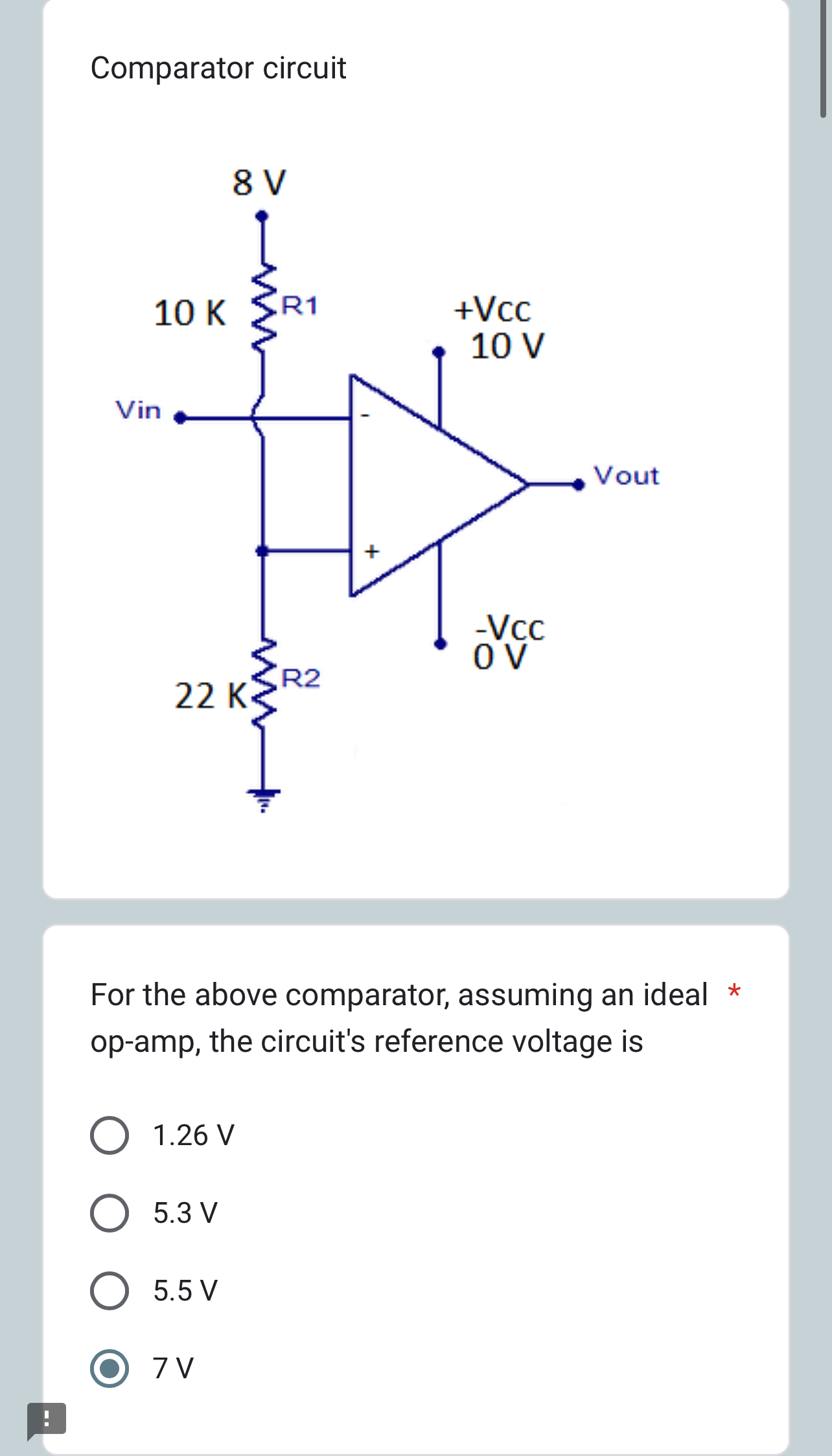 Solved Comparator circuitFor the above comparator, assuming | Chegg.com