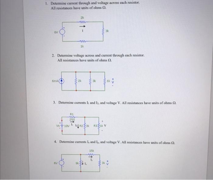Solved 1 Determine Current Through And Voltage Across Each