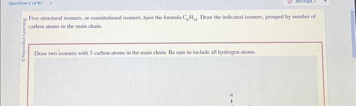 Solved Five structumal isomers, or constitutional isomers, | Chegg.com