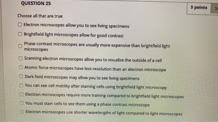 Solved QUESTION 25 5 points Si Choose all that are true | Chegg.com