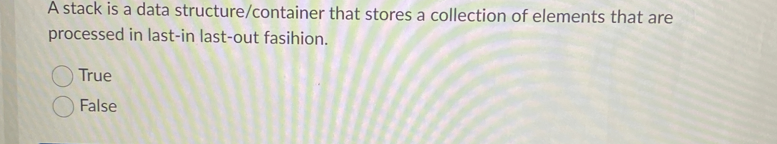 Solved A stack is a data structure/container that stores a | Chegg.com