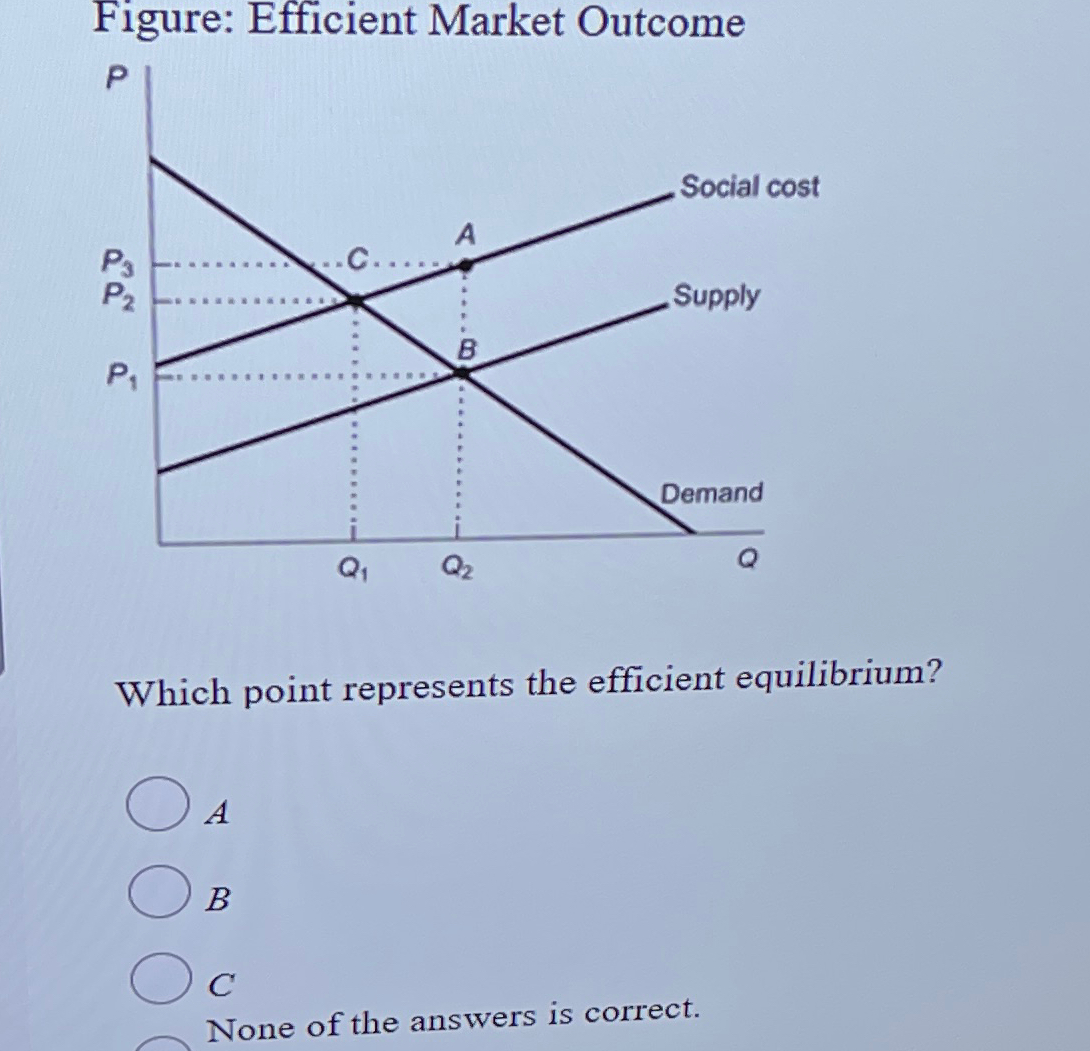 Solved Figure: Efficient Market OutcomeWhich point | Chegg.com