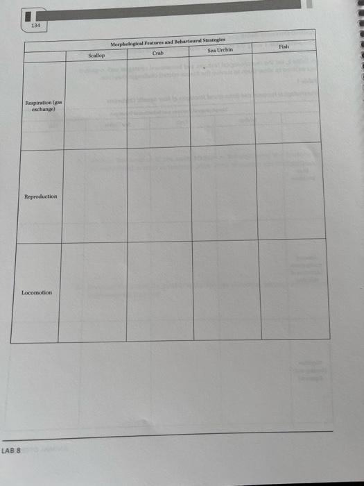 Solved Animal Diversity Table Complete Table I using the | Chegg.com