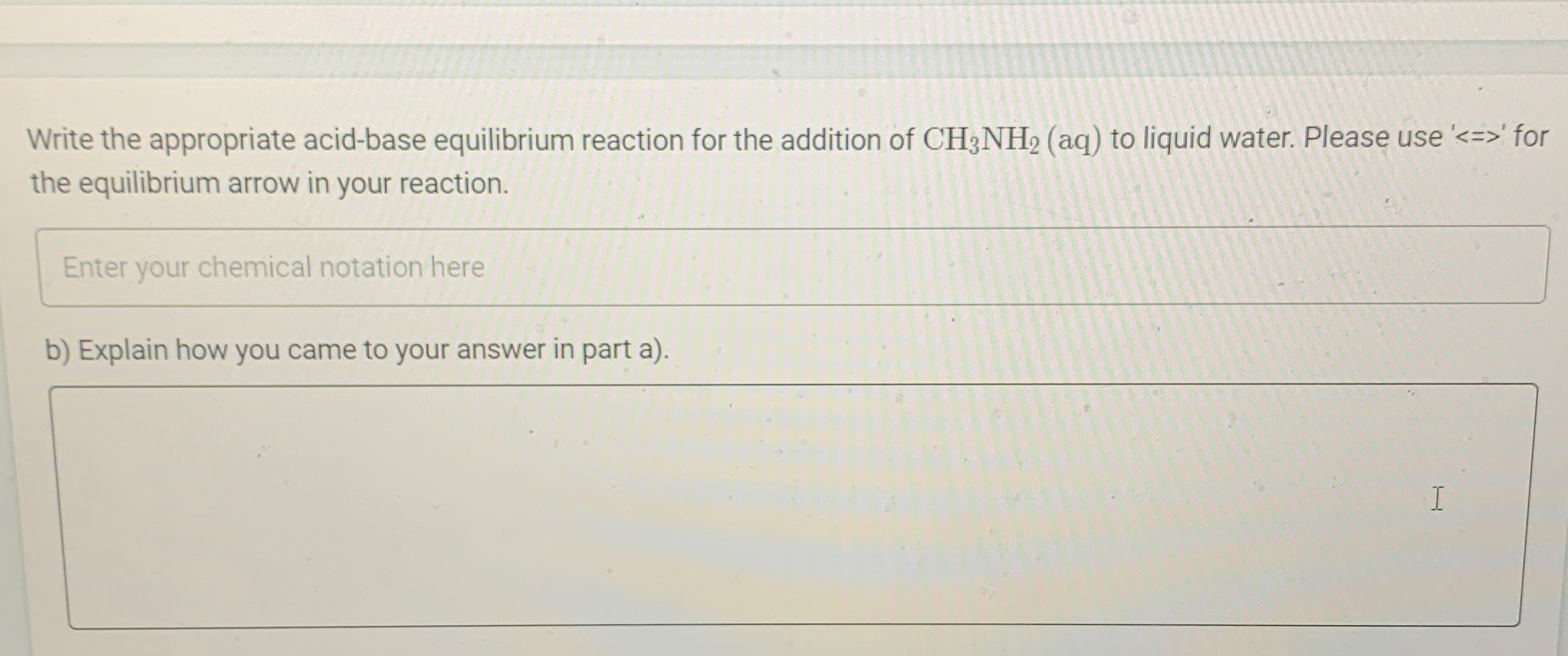 Solved Write the appropriate acid-base equilibrium reaction | Chegg.com