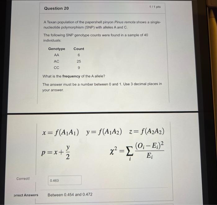 Solved A Texan population of the papershell pinyon Pinus | Chegg.com