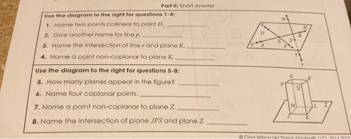 Solved 8 Part 1: Short Answer Use the diagram to the right | Chegg.com