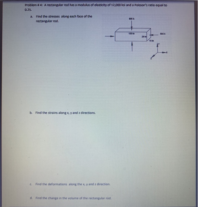 Solved Problem #4: A rectangular rod has a modulus of | Chegg.com
