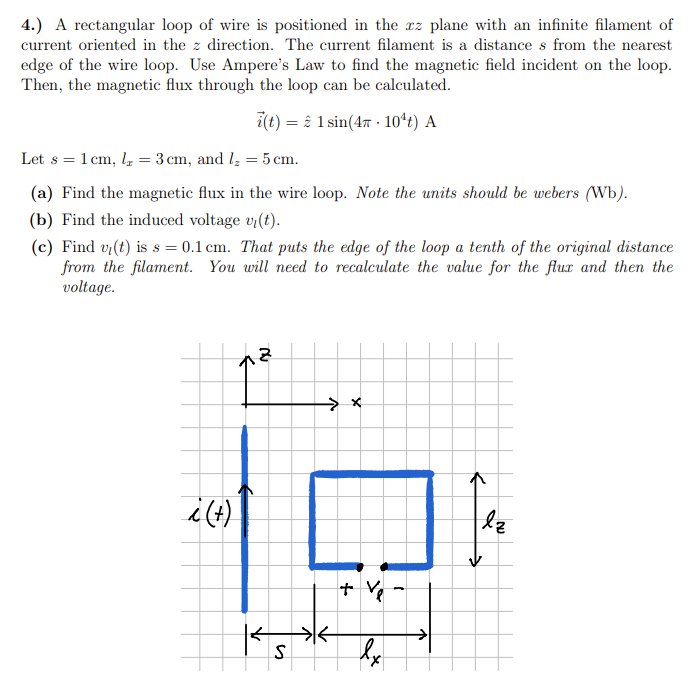 Solved 4.) ﻿A rectangular loop of wire is positioned in the | Chegg.com