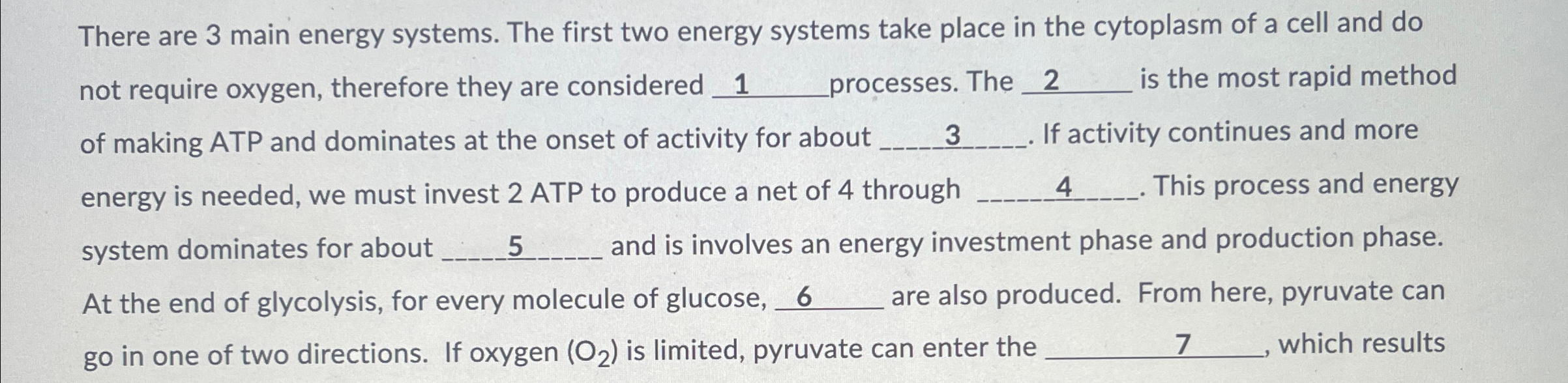 Solved There are 3 ﻿main energy systems. The first two | Chegg.com