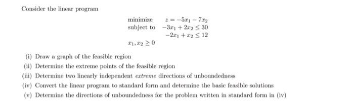 Solved Consider the linear program minimize subject to | Chegg.com