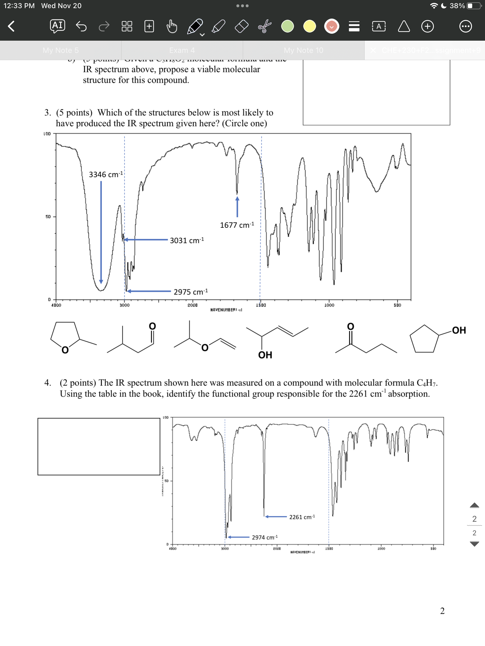 Solved IR spectrum above, propose a viable molecular | Chegg.com