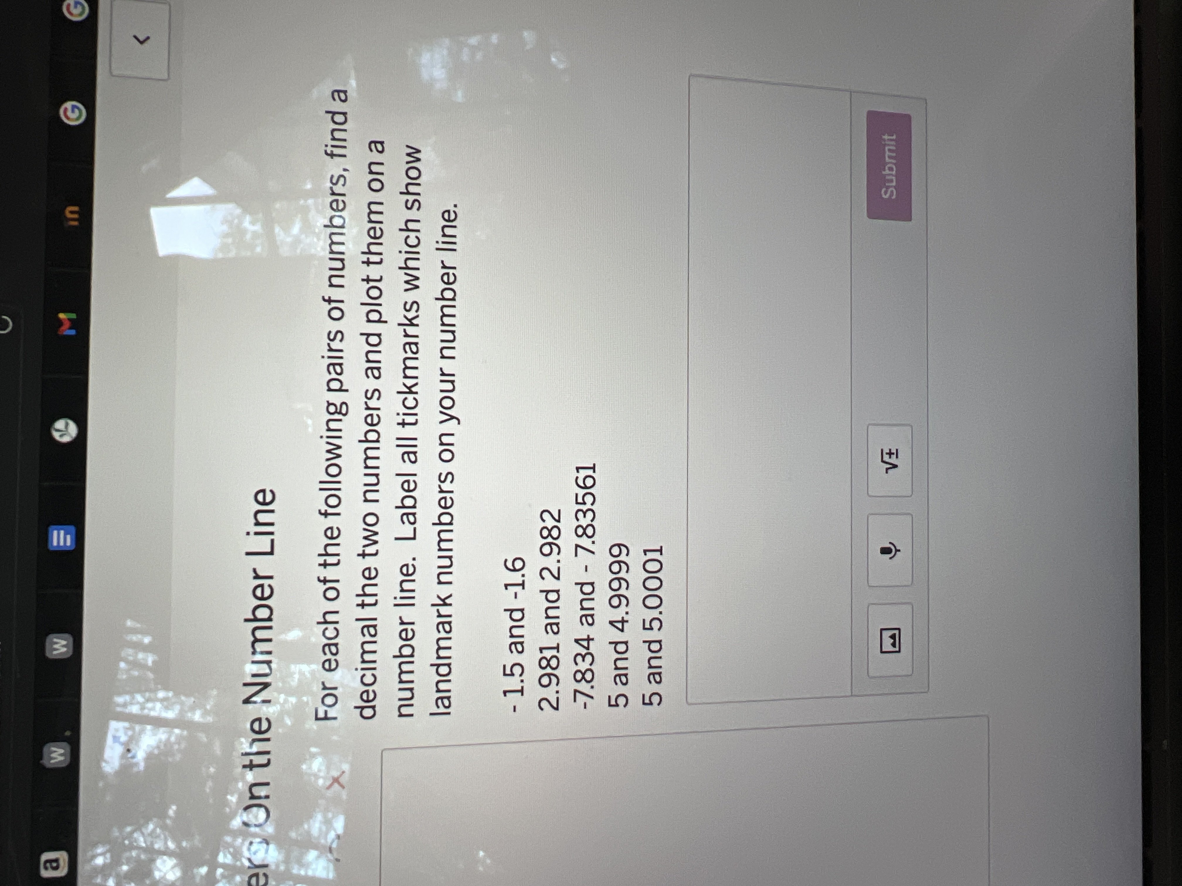 Solved er Un the Number LineFor each of the following pairs | Chegg.com