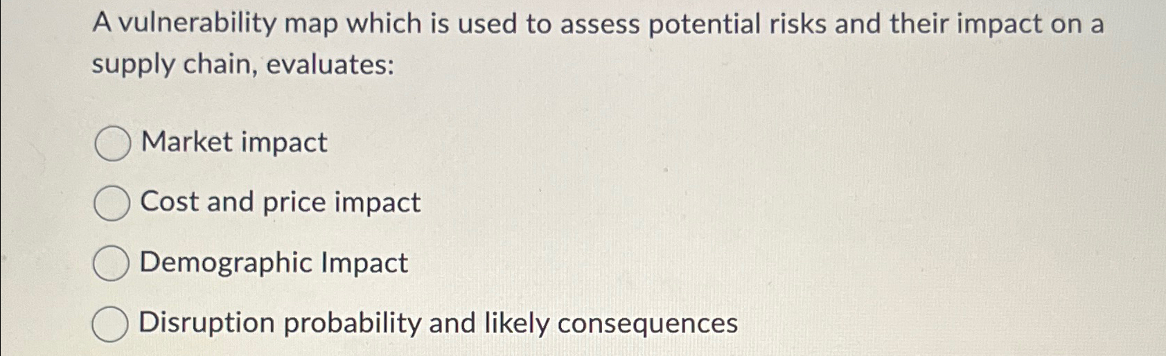 Solved A vulnerability map which is used to assess potential | Chegg.com