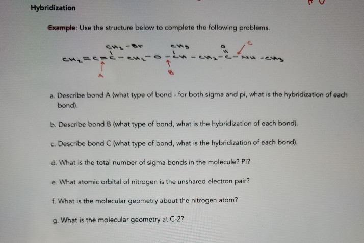 Solved - CH₂- cells Hybridization Example: Use the structure | Chegg.com