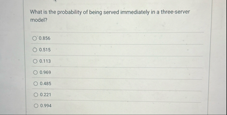 Solved What is the probability of being served immediately | Chegg.com